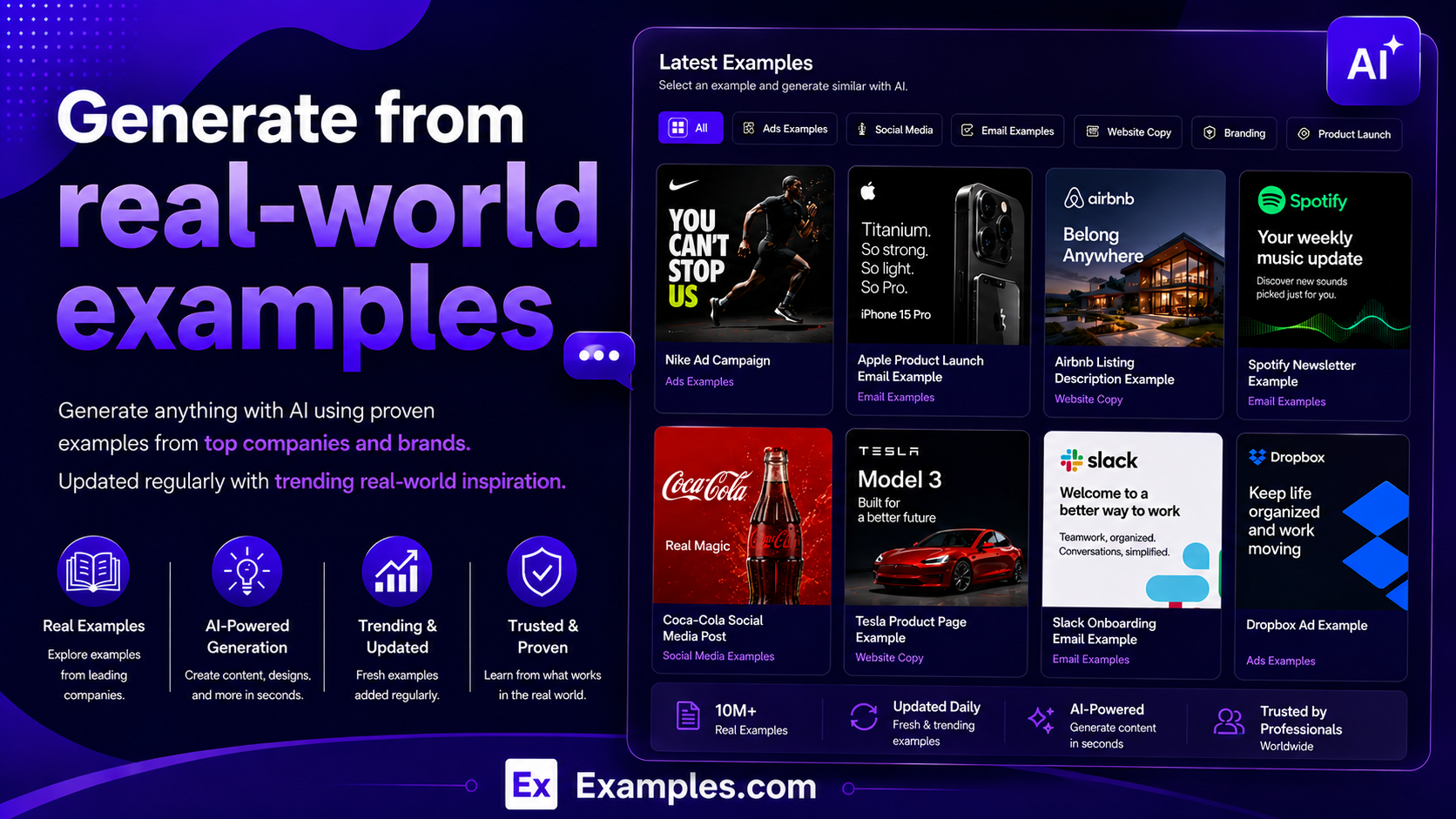 Generate from real-world examples | Examples.com