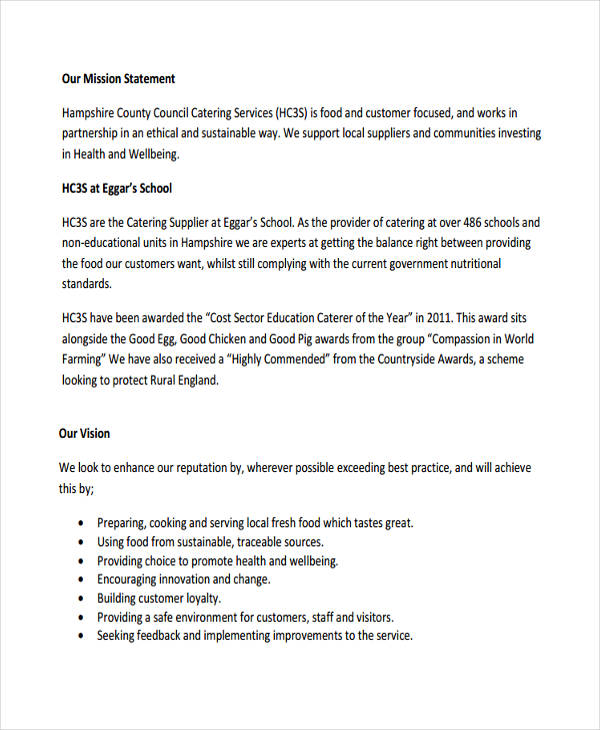 FREE 53 Mission Statement Examples Samples In PDF Word Pages 