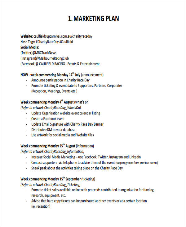 PDF T l charger Fundraising Event Marketing Plan Template Gratuit PDF 
