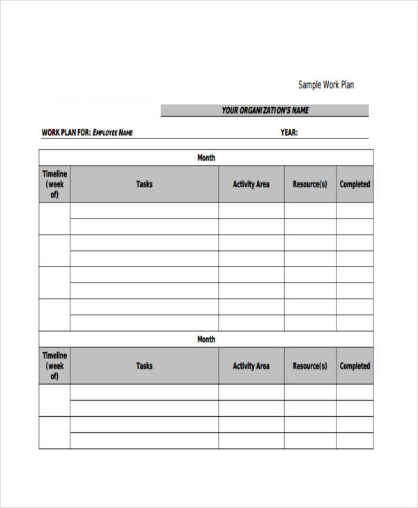 41 Work Plan Examples Samples PDF Word