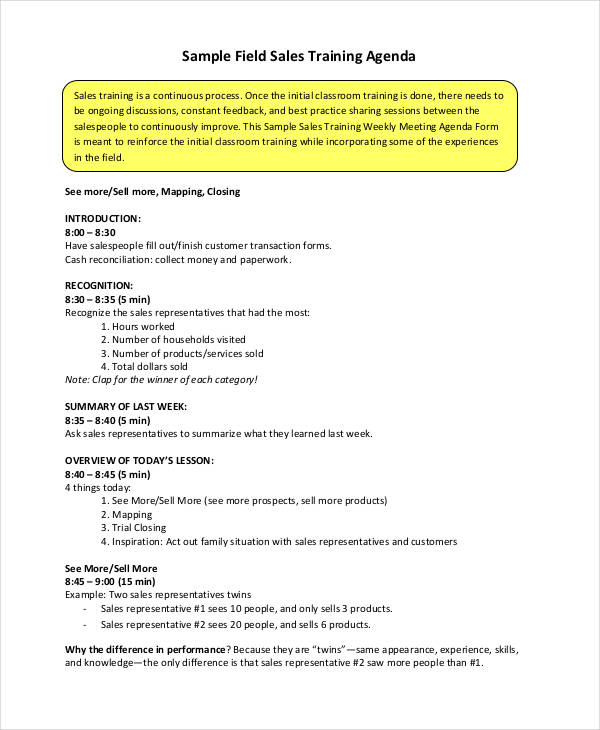 Training Agenda 22 Examples Format Pdf Examples