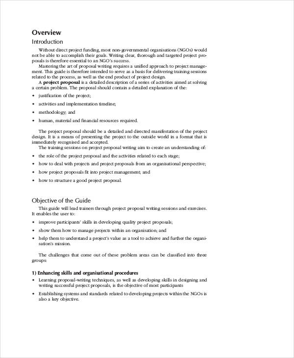 Examples Of Project Proposals For Funding