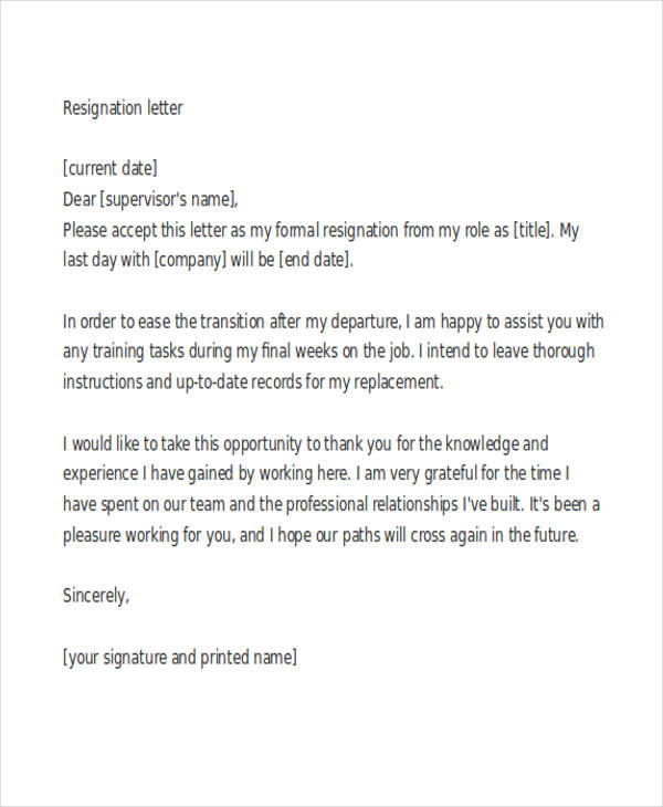 Appreciative Resignation Letter Template Sample Resignation Letter Appreciative Resignation Letter Template Sample Resignation Letter