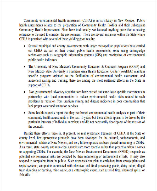Sample Of Community Health Assessment Paper Classles Democracy
