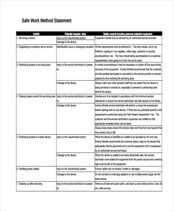 Statement of Work - 32+ Examples, Format, Pdf | Examples