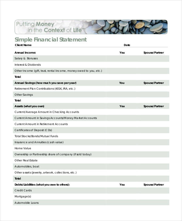 35+ Financial Statement Examples [ Annual, Small Business, Personal ...