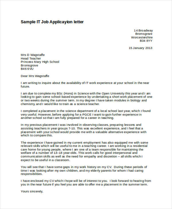 Samples Of Job Application Letters In Uganda