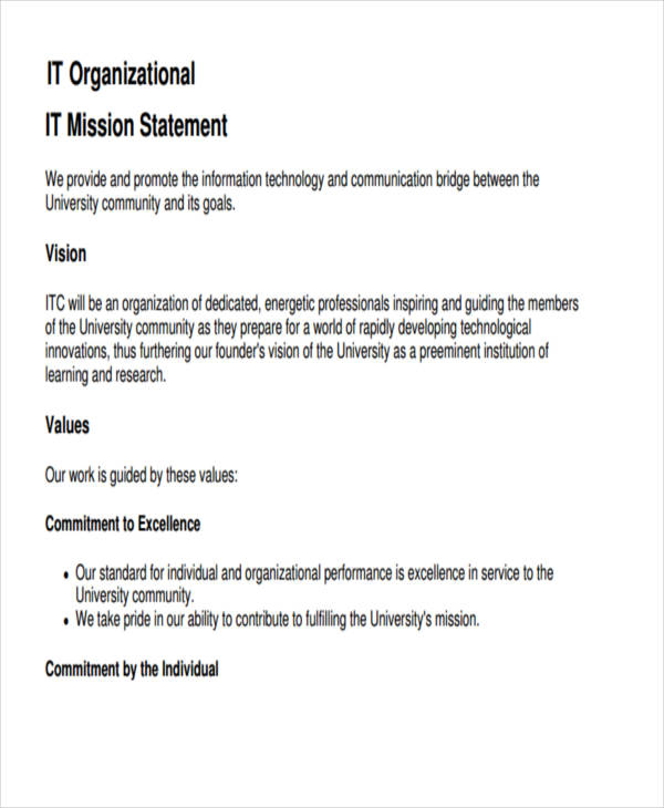 FREE 53 Mission Statement Examples Samples In PDF Word Pages 