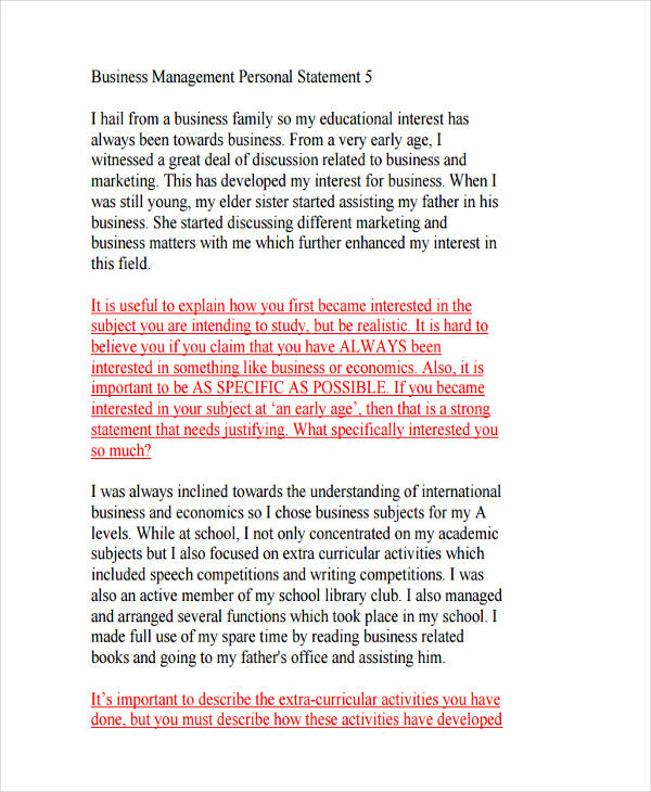 Management Personal Statement Good Events Management Personal Statement Roadmap