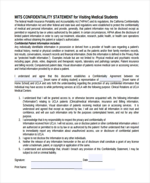 9 Medical Statement Examples To Download 9 Medical Statement Examples To Download