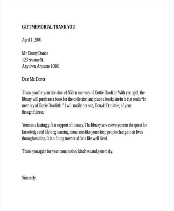 Thank You Letter Examples 74 In DOC PDF Examples