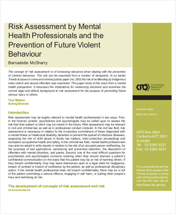 FREE 40 Risk Assessment Examples In PDF DOC Examples