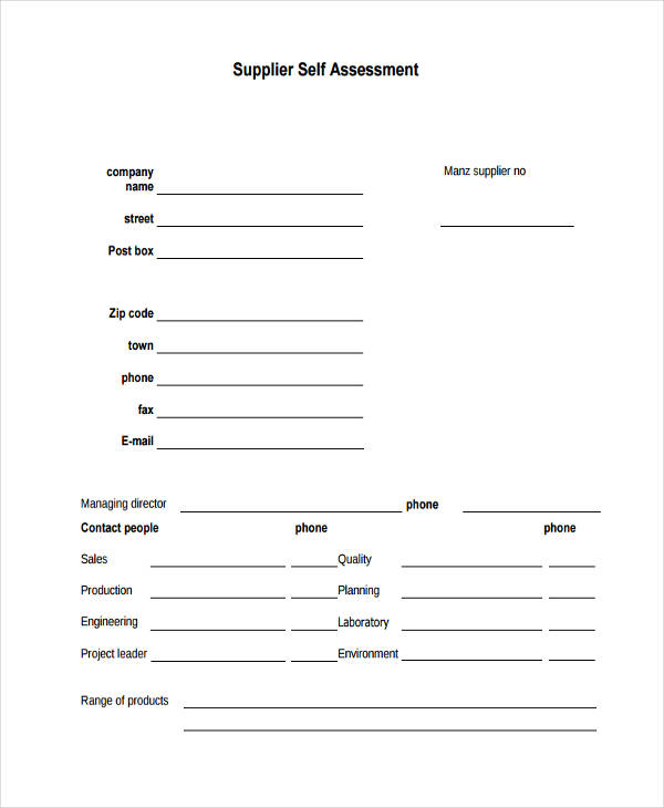 Self-assessment Examples - 46+ Samples in PDF | DOC | Examples