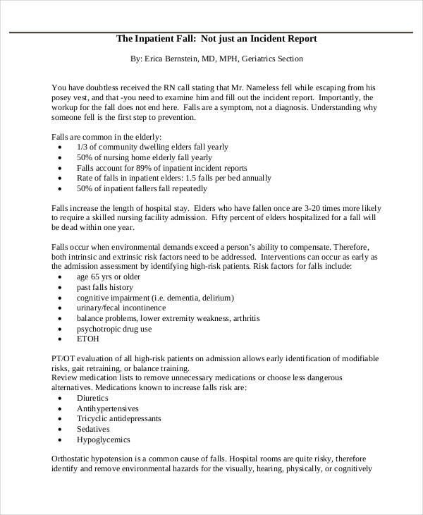 Incident Report 58 Examples Samples PDF Google Docs Pages DOC 