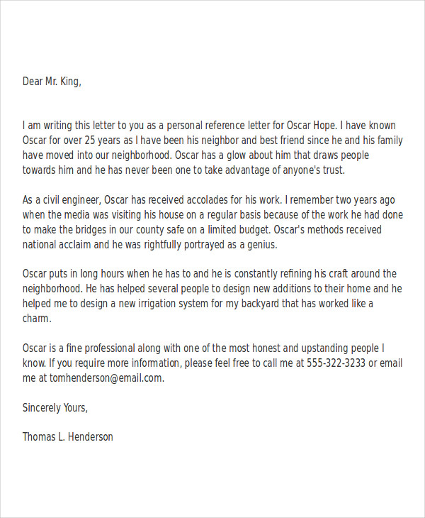 Business Reference Letter Examples 21 In PDF DOC Examples