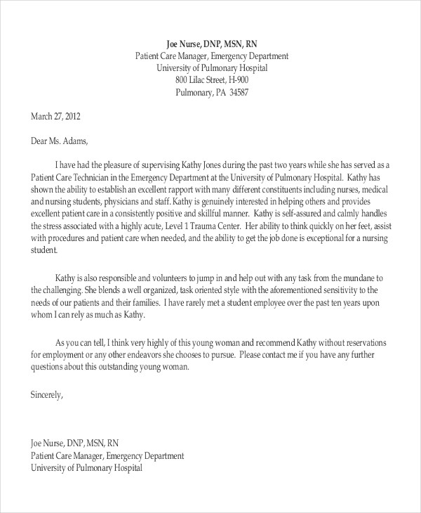 Reference Letter Examples 46 Samples In PDF DOC Examples