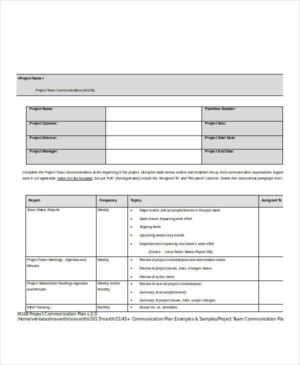 Communication Plan - 46+ Examples, Format, Pdf | Examples