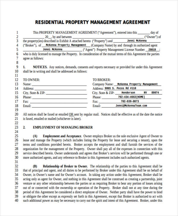 64 Management Agreement Examples