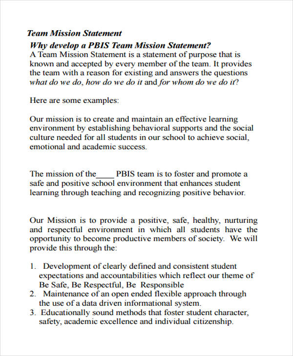 FREE 53 Mission Statement Examples Samples In PDF Word Pages 