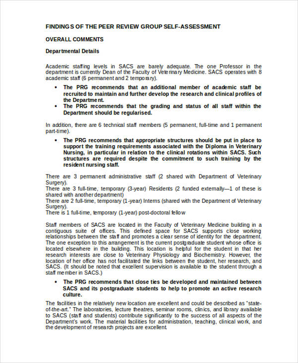 Self-assessment Examples - 46+ Samples in PDF | DOC | Examples
