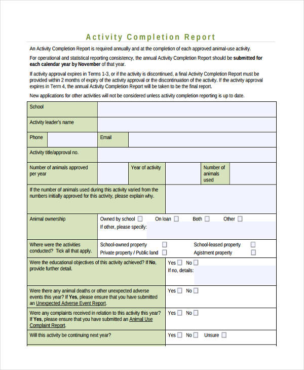 Annual Work Report Sample HQ Template Documents