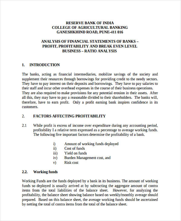 Statement Analysis - 9+ Examples, Format, Pdf | Examples