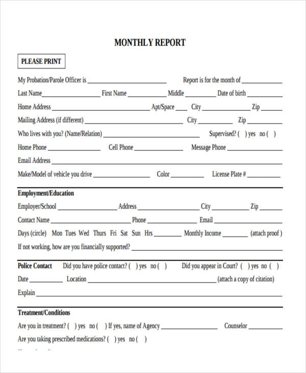 Monthly Report 38 Examples Format Pdf Examples