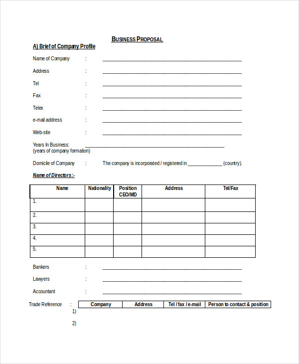Business Loan Proposal Template Database