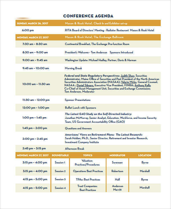 Program Agenda 9 Examples Format Pdf Examples
