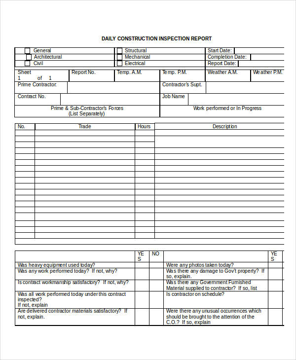 Pool Inspection Report Template