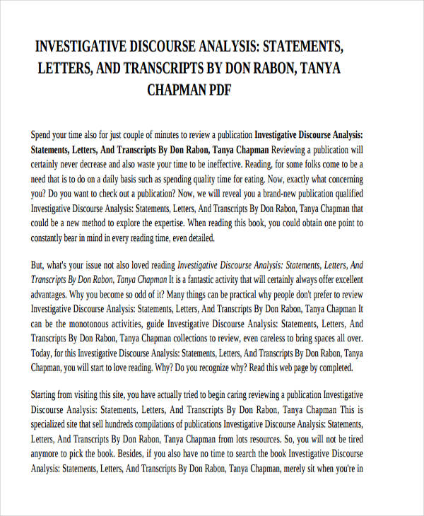 Statement Analysis - 9+ Examples, Format, Pdf | Examples