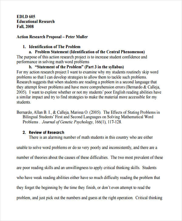 Action Research Proposal - 9+ Examples, Format, Pdf | Examples