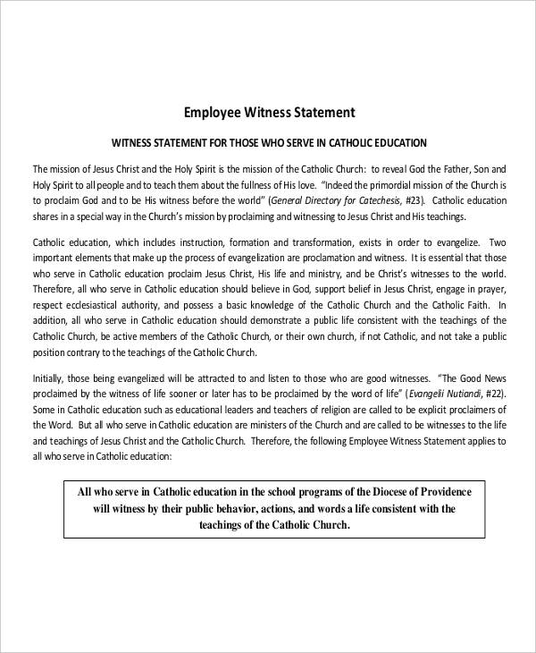 Witness Statement 7 Examples Format Pdf Examples