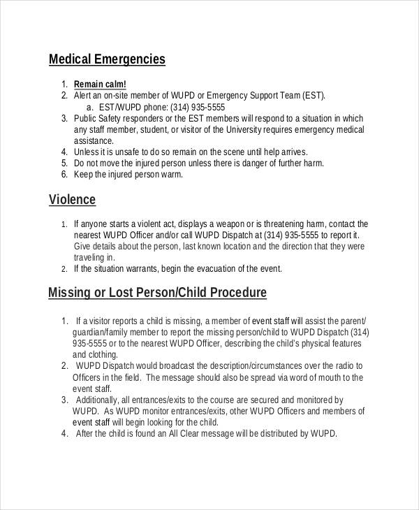 Emergency Plan - 36+ Examples, Format, Pdf | Examples