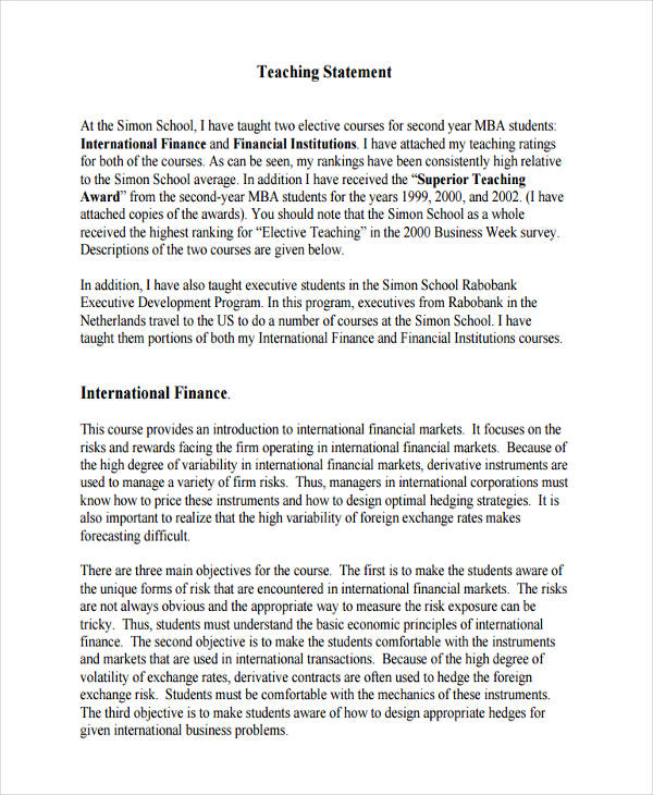 Teaching Statement 10 Examples Format Pdf Examples