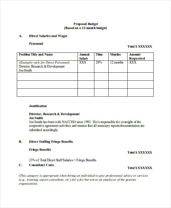 How To Prepare A Budget For A Research Proposal Proposal Budget 