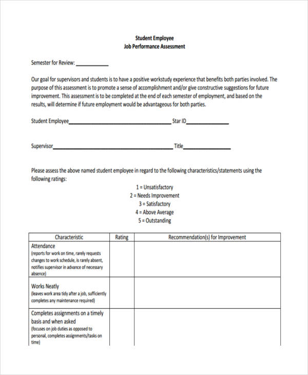 Performance Assessment - 19+ Examples, Format, Sample | Examples
