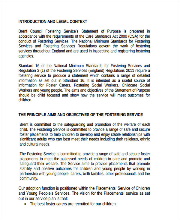  Statement Of Purpose Template Word How To Write A Great Statement Of 
