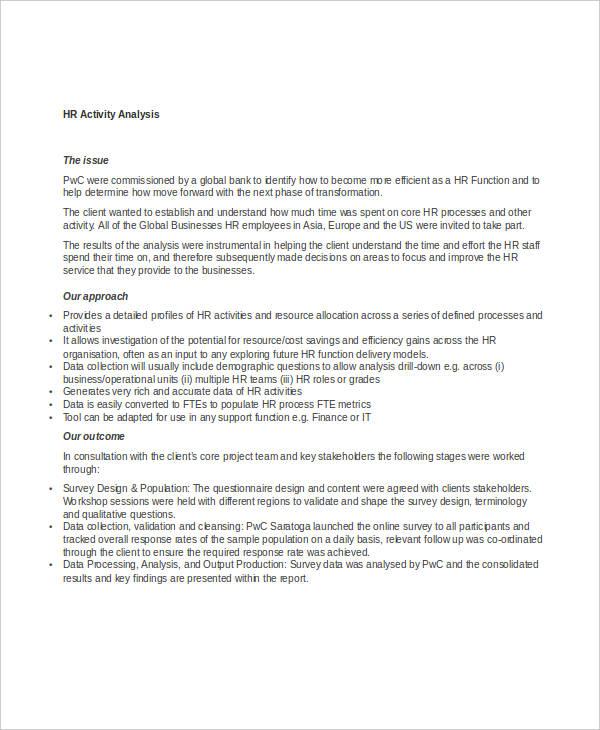 Activity Analysis Examples Format Pdf Examples