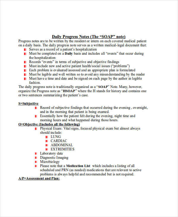 Progress Note 18 Examples Format Pdf Examples