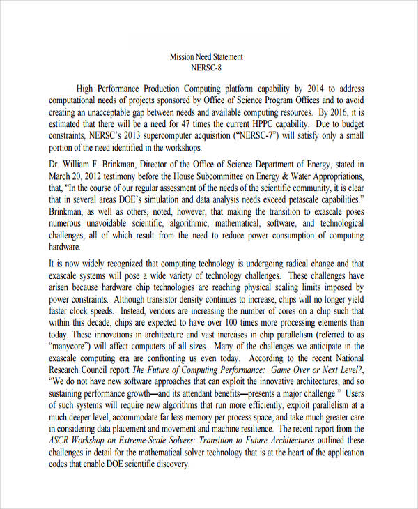 Need Statement 13 Examples Format Pdf Examples