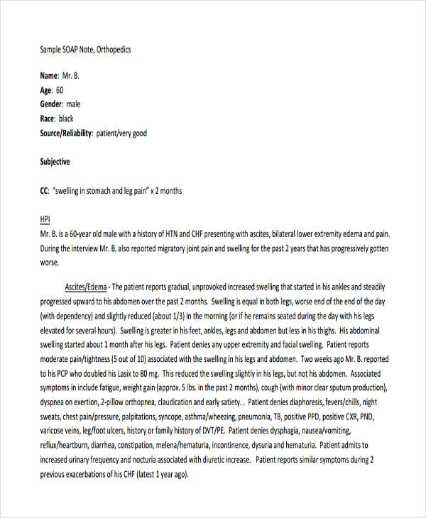 SOAP Note Examples 19 In PDF Examples