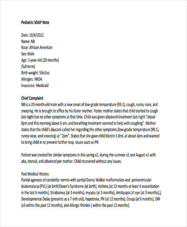 SOAP Note Examples 19 In PDF Examples