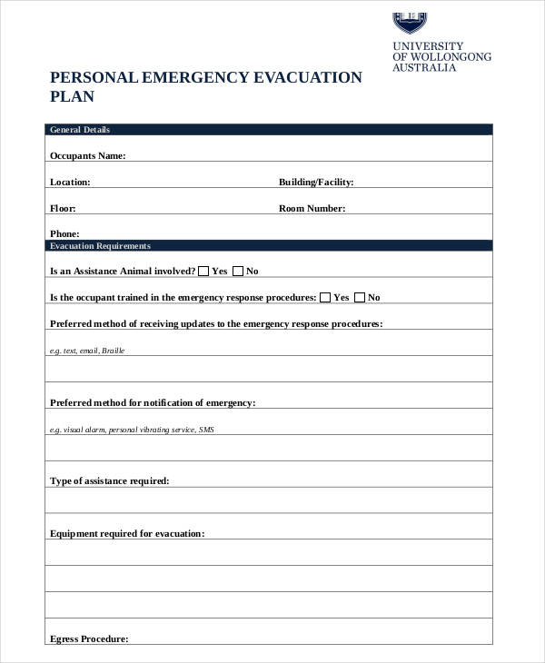Emergency Evacuation Poster Template Sketsa