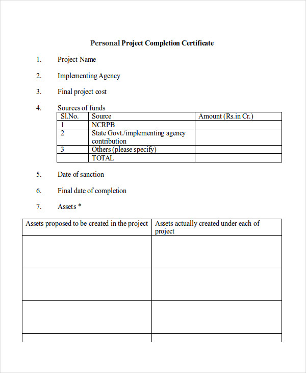 Mechanical Completion Certificate Sample Compilation 2020