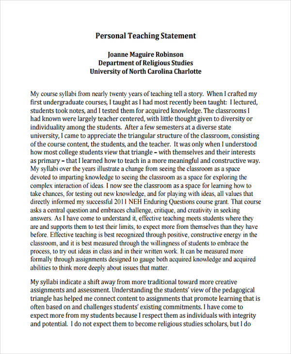 Teaching Statement 10 Examples Format Pdf Examples