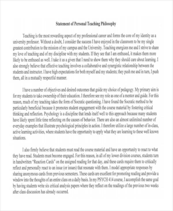 Help With Personal Statement For Teaching