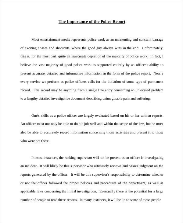 Police Report 10 Examples Format Pdf Examples