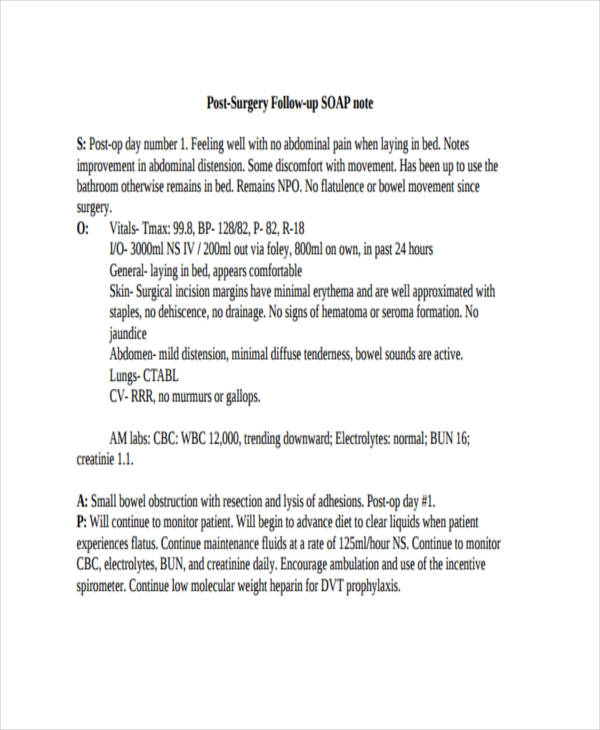 Soap Note Coursework Example