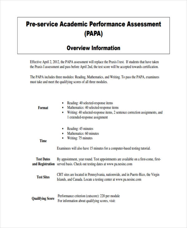 Performance Assessment - 19+ Examples, Format, Sample | Examples